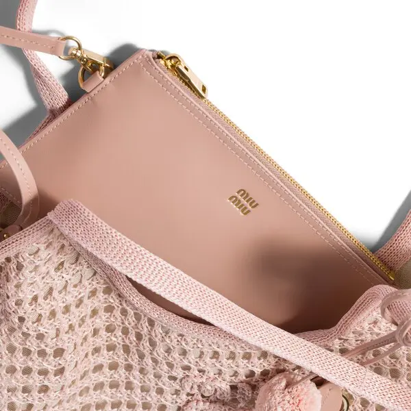 Miu Miu Raffia Crochet Bag - Orchid Pink | Editorialist